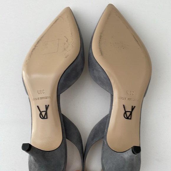 Paul Andrew | Shoes | Paul Andrew Light Grey Suede Kitten Heel ...